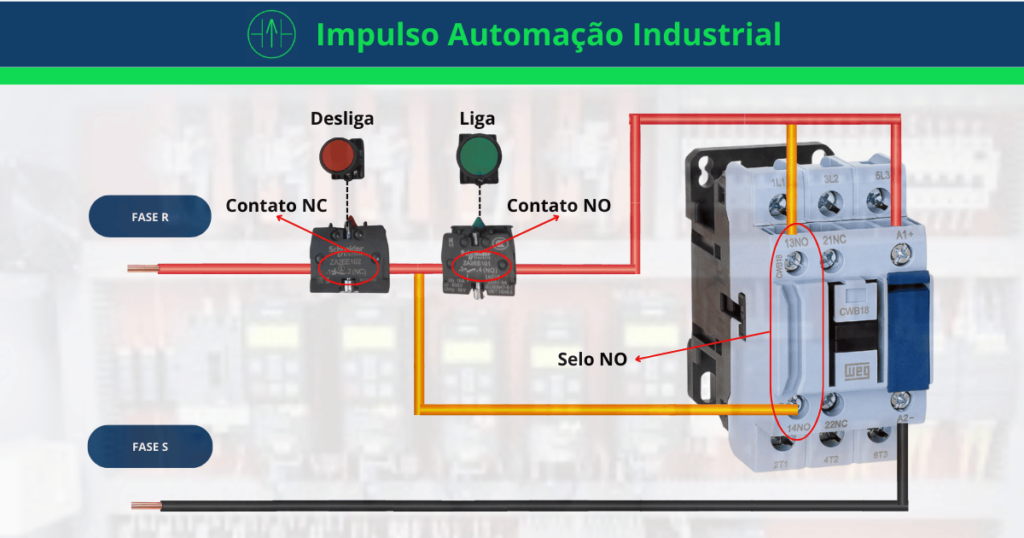 Como Ligar um Contator em 220V Fase-Fase Com Esquema/Diagrama Elétrico ...